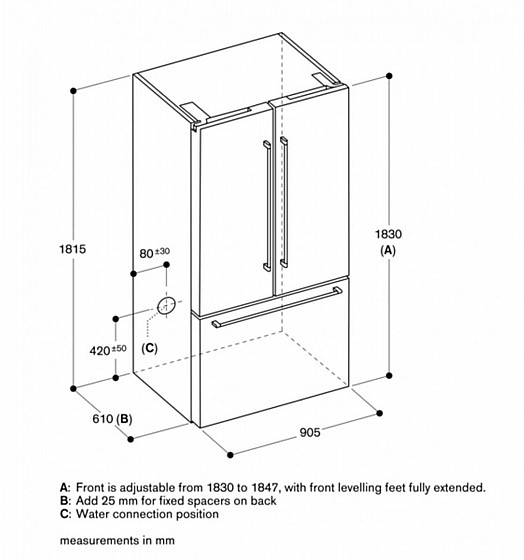 סלון אפי - מוצרי חשמל לבית | מקרר 3 דלתות דגם RY295350 גגנאו GAGGENAU ...